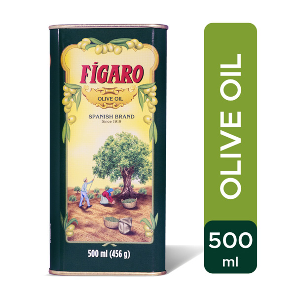 Figaro Pure Olive Oil - 500ml Tin - Olive oil information, health ...